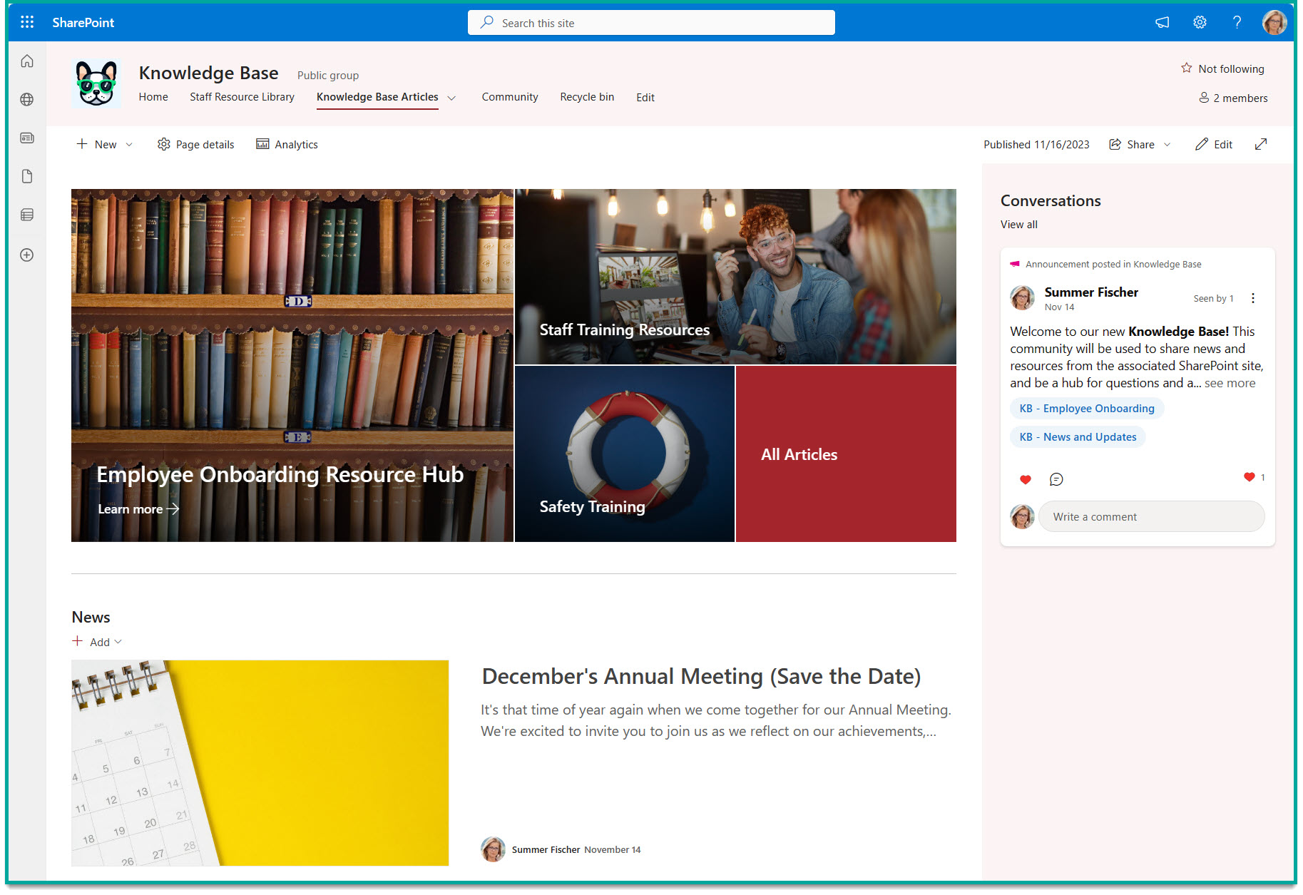 Creating a Knowledge Base with SharePoint and Viva Engage