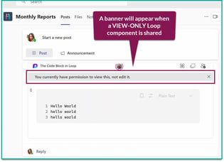 Loop Components in Teams Channels