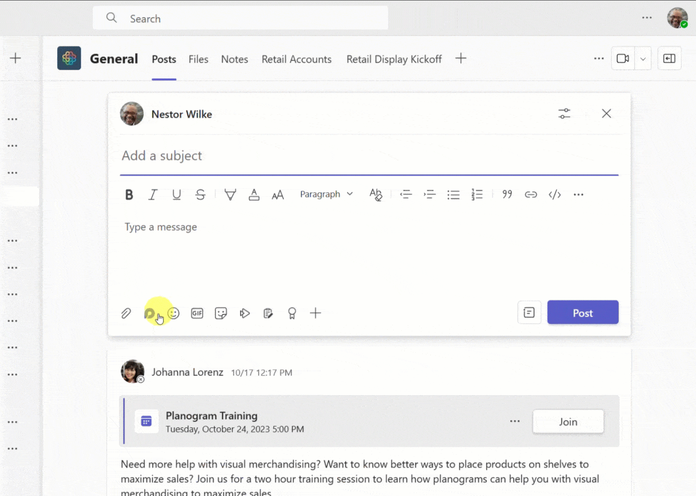 Loop Components in Teams Channels