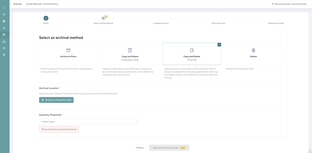 Create Teams, Groups & SharePoint Archiving Policies with Orchestry