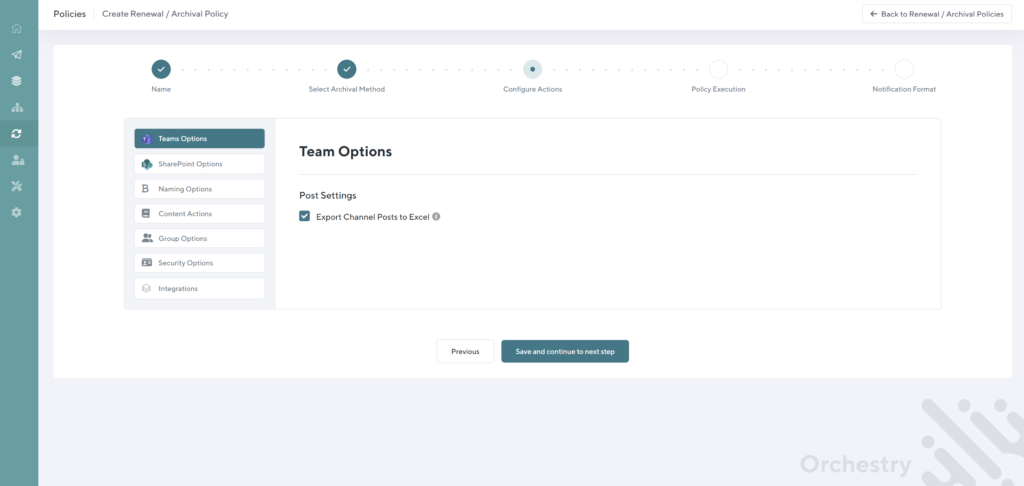 Create Teams, Groups & SharePoint Archiving Policies with Orchestry