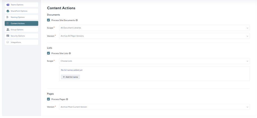 Create Teams, Groups & SharePoint Archiving Policies with Orchestry