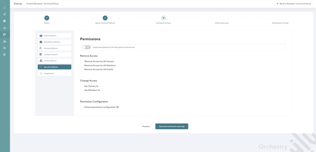 Create Teams, Groups & SharePoint Archiving Policies with Orchestry