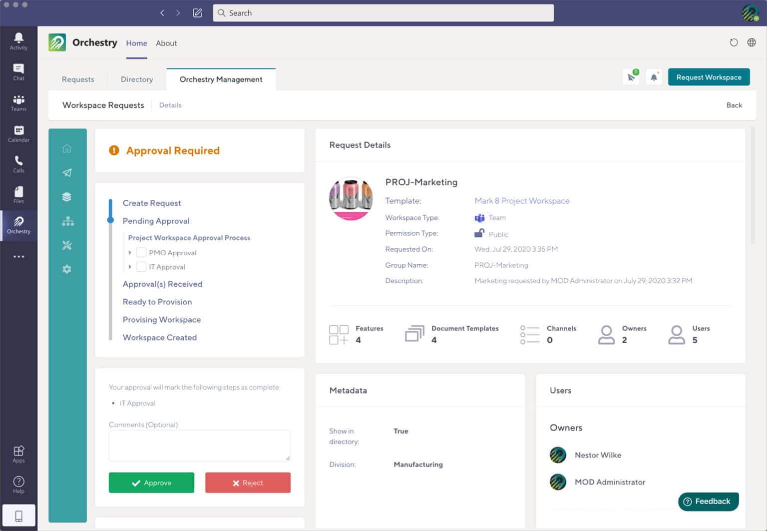 Self-Service Microsoft 365 Workspace Provisioning - Orchestry